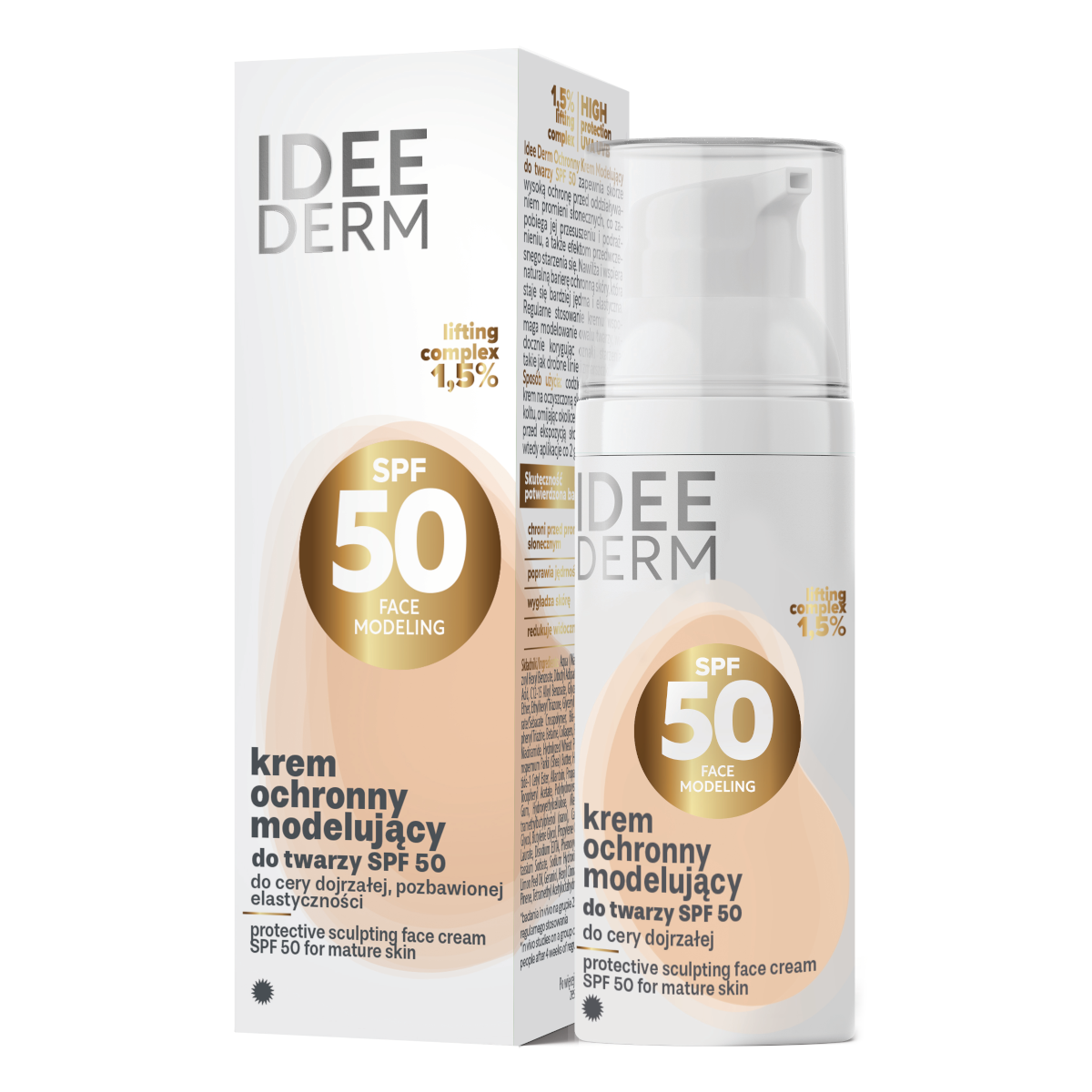 Idee Derm Krem ochronny modelujący SPF 50, 50 ml | Apteline.pl