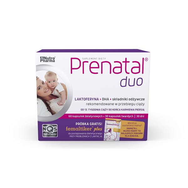 Prenatal Duo CL 30 + DHA 60, 90 kapsułek + 1 saszetka Femaltikier plus ...