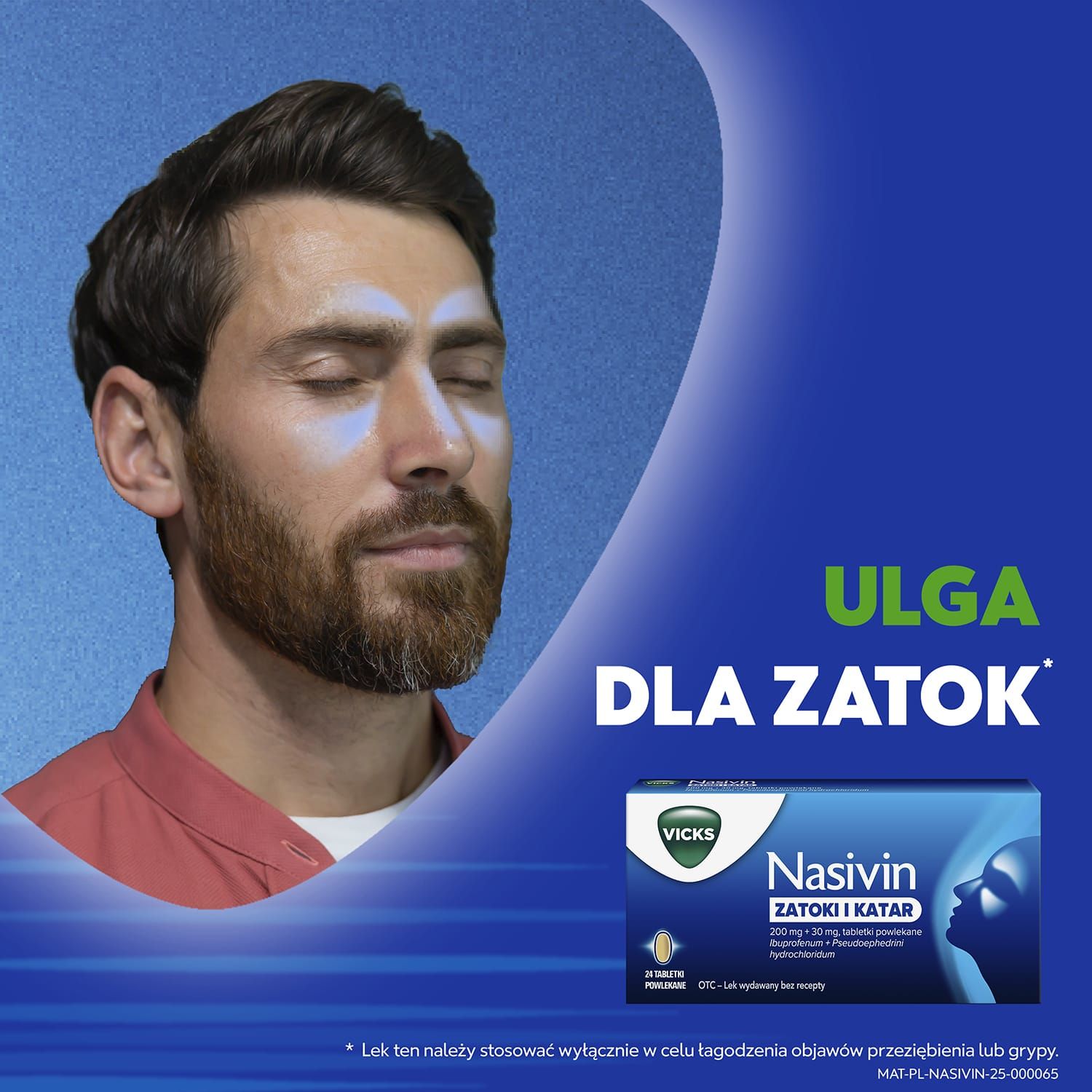 Nasivin Zatoki i Katar, 200 mg + 30 mg, 24 tabletki powlekane | Apteline.pl
