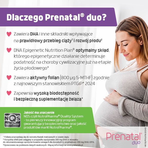 Prenatal Duo, 30 tabletek + 60 kapsułek, cena, składniki | Apteline.pl