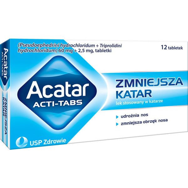Acatar Acti-Tabs, 12 tabletek powlekanych, cena, ulotka | Apteline.pl
