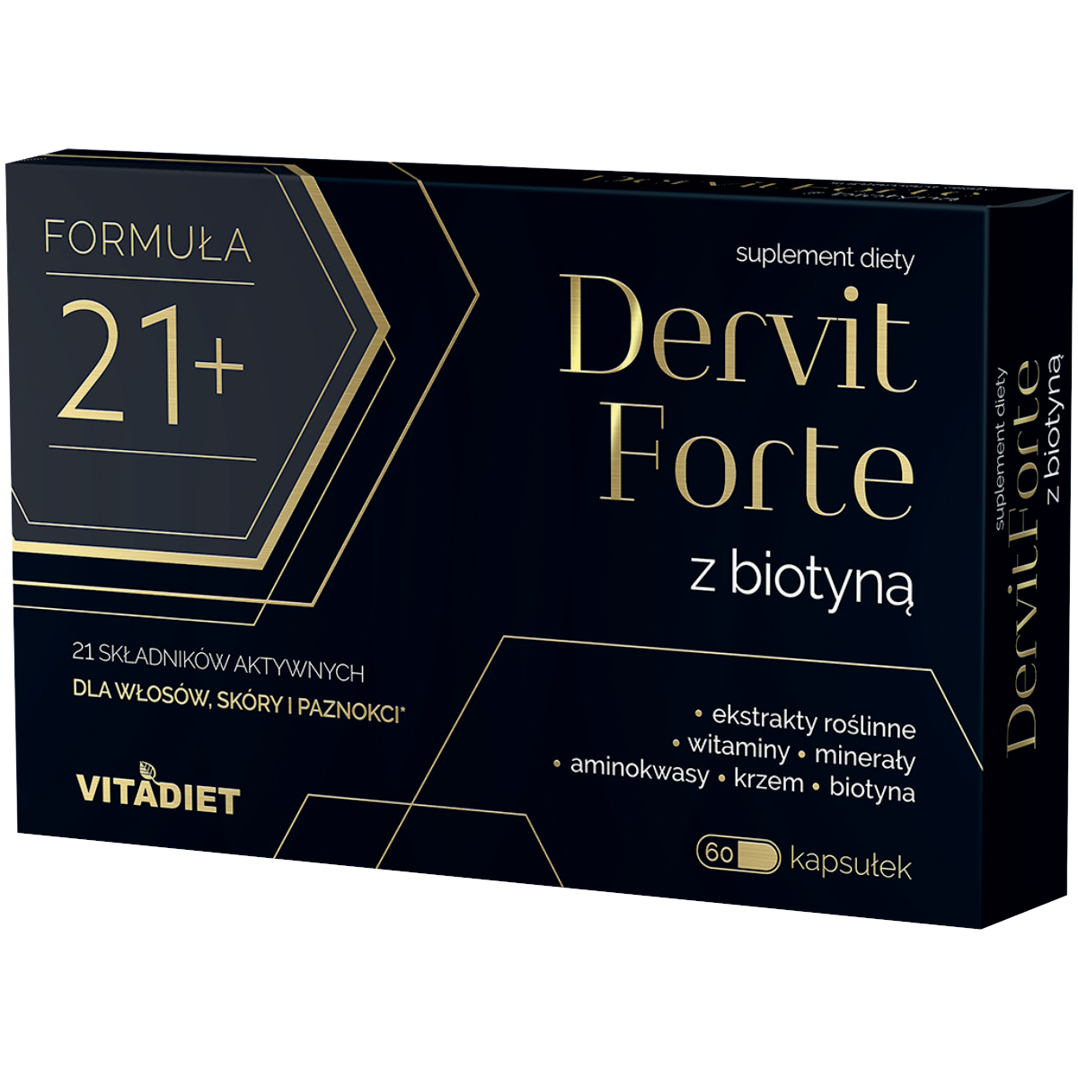 Dervit Forte z biotyną, 60 kapsułek twardych | Apteline.pl