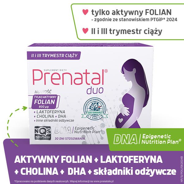 Prenatal Duo, 30 tabletek + 60 kapsułek, cena, składniki | Apteline.pl