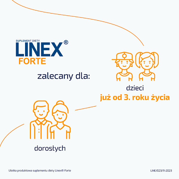 Linex Forte, probiotyk, 28 kapsułek, cena, opinie | Apteline.pl