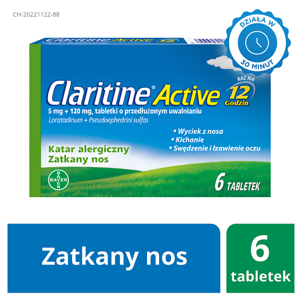 Claritine Active, 6 tabletek | Apteline.pl
