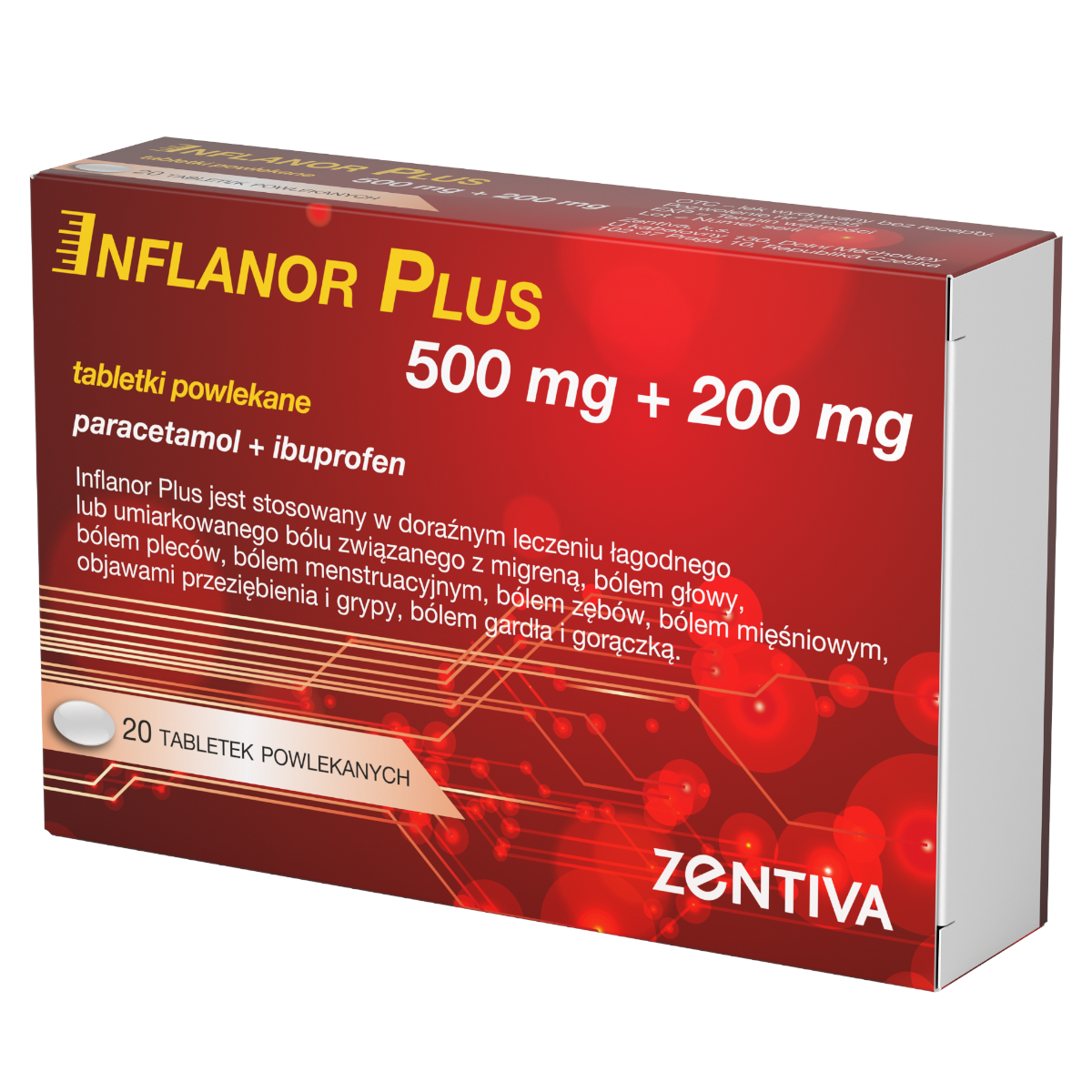 Inflanor Plus, 500 mg + 200 mg, 20 tabletek powlekanych | Apteline.pl
