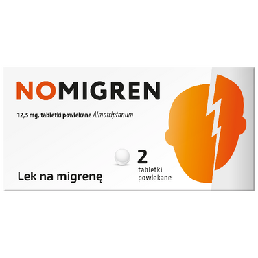 NOMIGREN 12,5 mg, lek przeciwmigrenowy, 2 tabletki powlekane | Apteline.pl