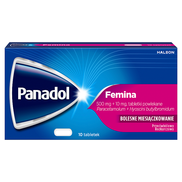 Panadol Femina, 500 mg + 10 mg, 10 tabletek powlekanych - Zamów w ...
