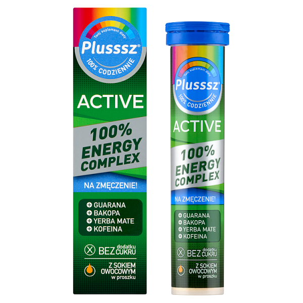 Plusssz Active 100% Energy Complex, 20 tabletek musujących | Apteline.pl