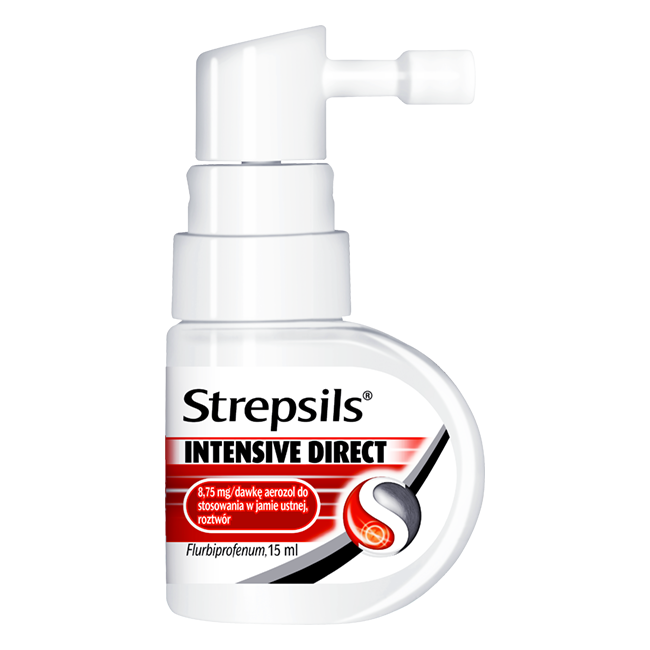 Strepsils Intensive Direct, na ostry ból gardła, aerozol, 15 ml ...