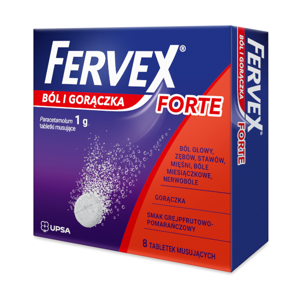Fervex ból i gorączka Forte, 1 g, 8 tabletek musujących | Apteline.pl