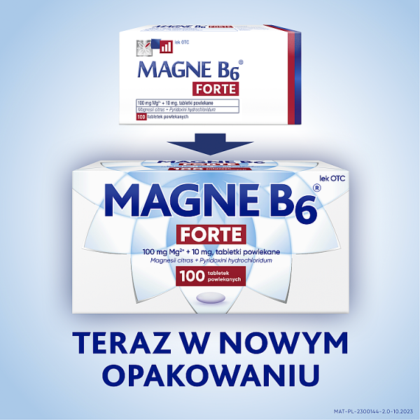 Magne B6 Forte 100 mg + 10 mg, 100 tabletek powlekanych | Apteline.pl