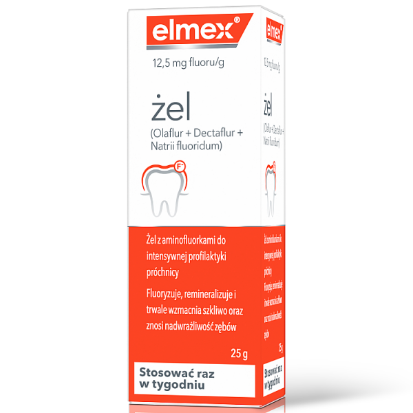 Żel Elmex, 12,5 mg fluoru/g, żel do fluoryzacji, 25 g | Apteline.pl